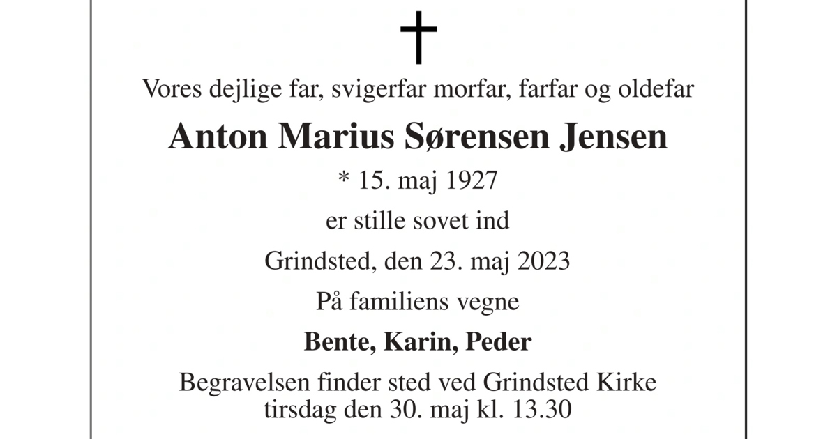 Mindeord for Anton Jensen